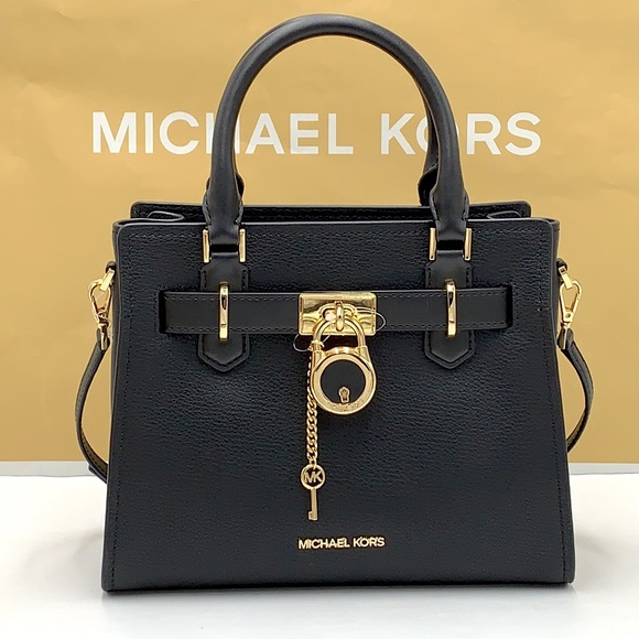 Michael Kors | Bags | Michael Kors Hamilton Small Satchel Shoulder Crossbody Bag Black Color Nwt ...
